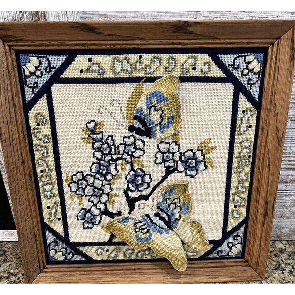 Handmade | Wall Decor | Needlepoint Framed 3d Picture Mid Century ...